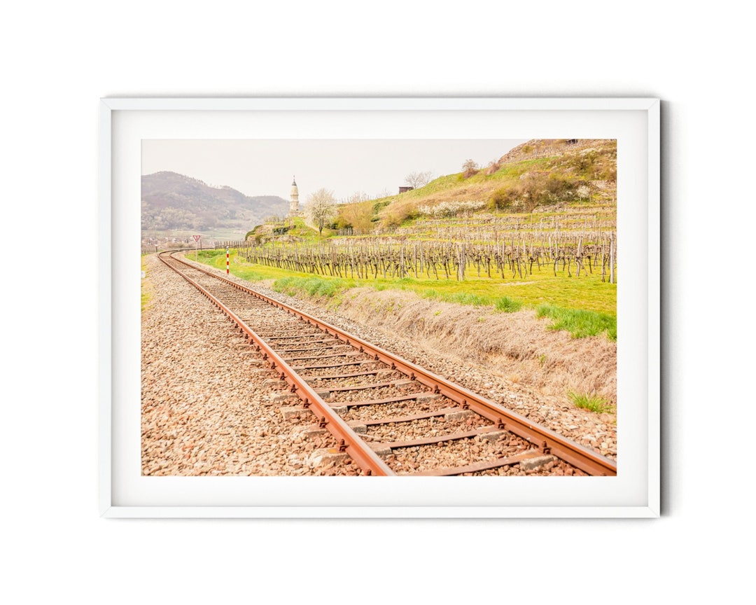 Train Tracks Print Fine Art Vineyards Photography Austrian - Etsy