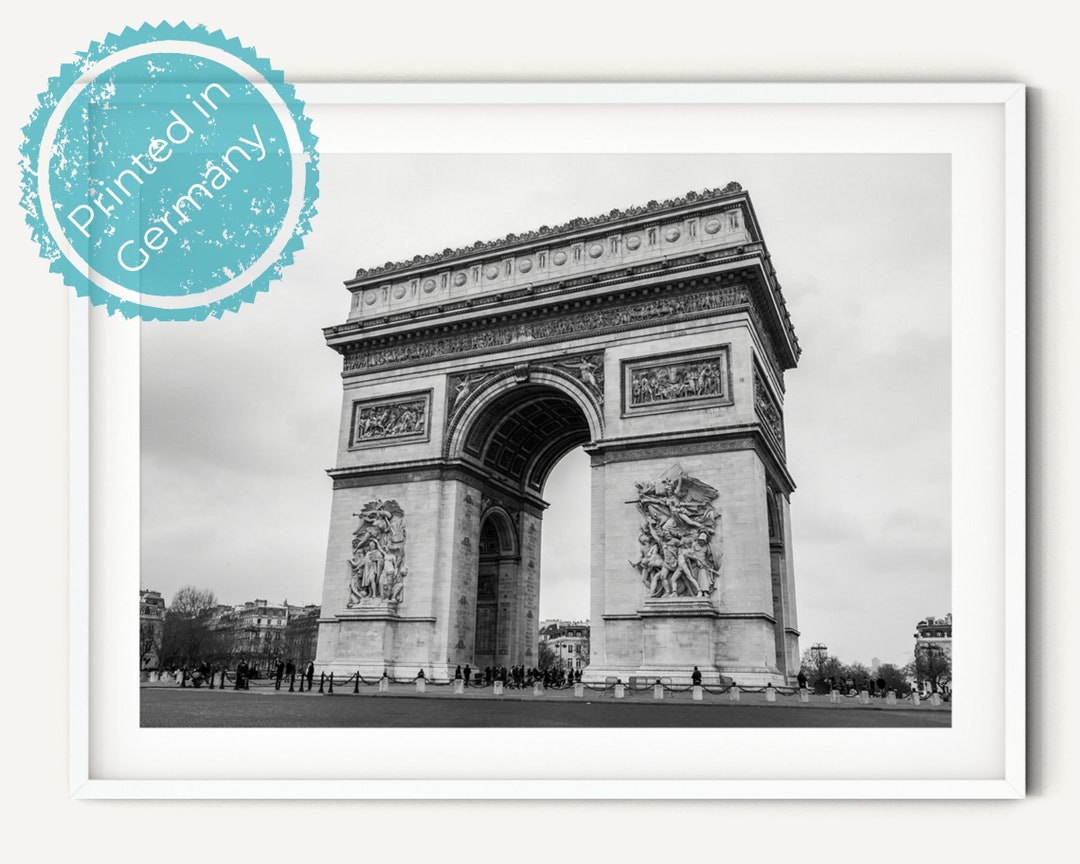 Black and White Arc De Triomphe Print Fine Art Paris - Etsy