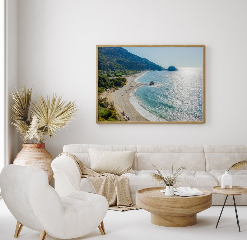 Potami Samos Photography, Aerial Beach Print, Turquoise Ocean Wall Art ...