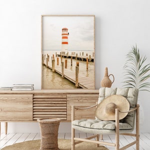 Neutral Lighthouse Print, Fine Art Lake Landscape Photography Print ...