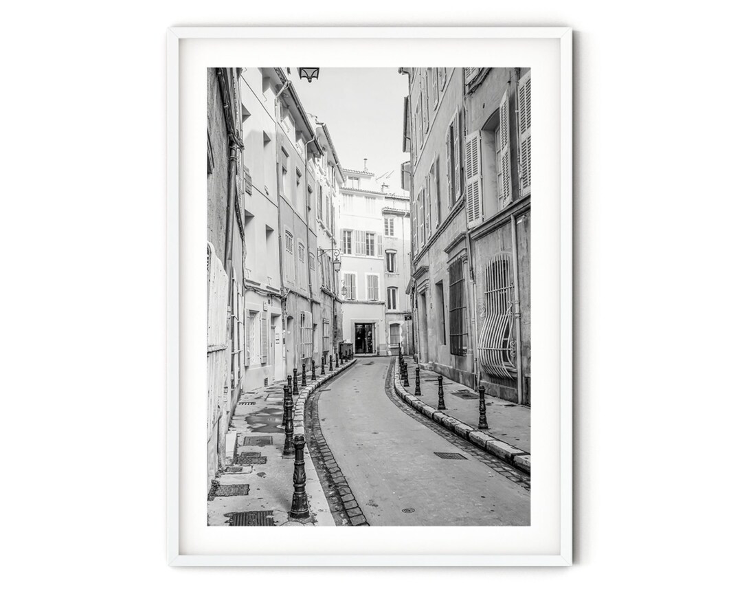 French Alley Photography Black & White Fine Art Aix En - Etsy