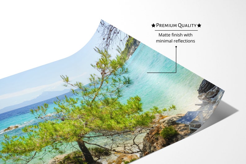 Coastal Pine Tree Print, Fine Art Greece Photography Print, Turquoise ...