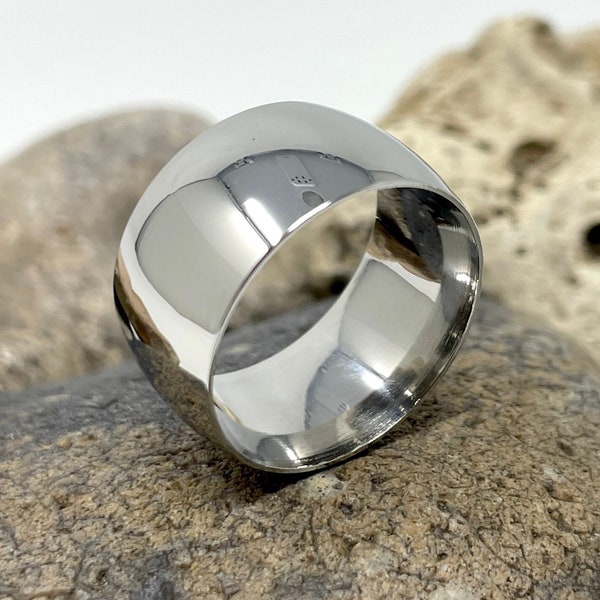 12mm Stainless Steel Wedding Band - Etsy