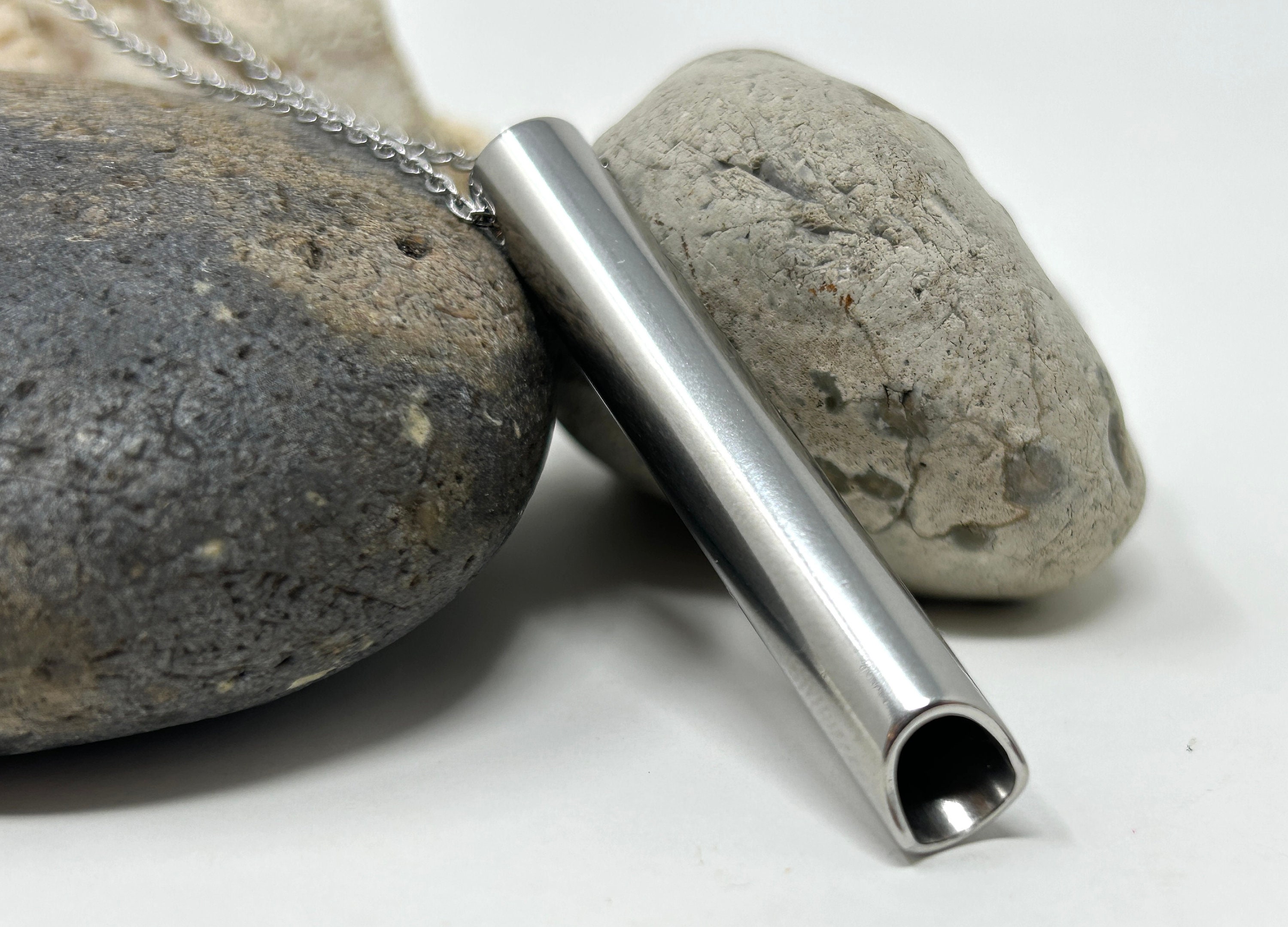 Stainless Steel Anxiety Necklace, Breathing Necklace, Stress Healing ...