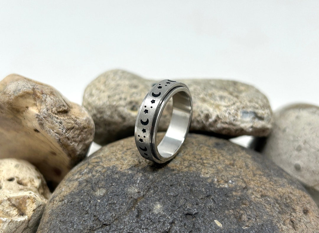 Stainless Steel Spinner Ring, Spinning Ring, Fidget Ring, Meditation ...