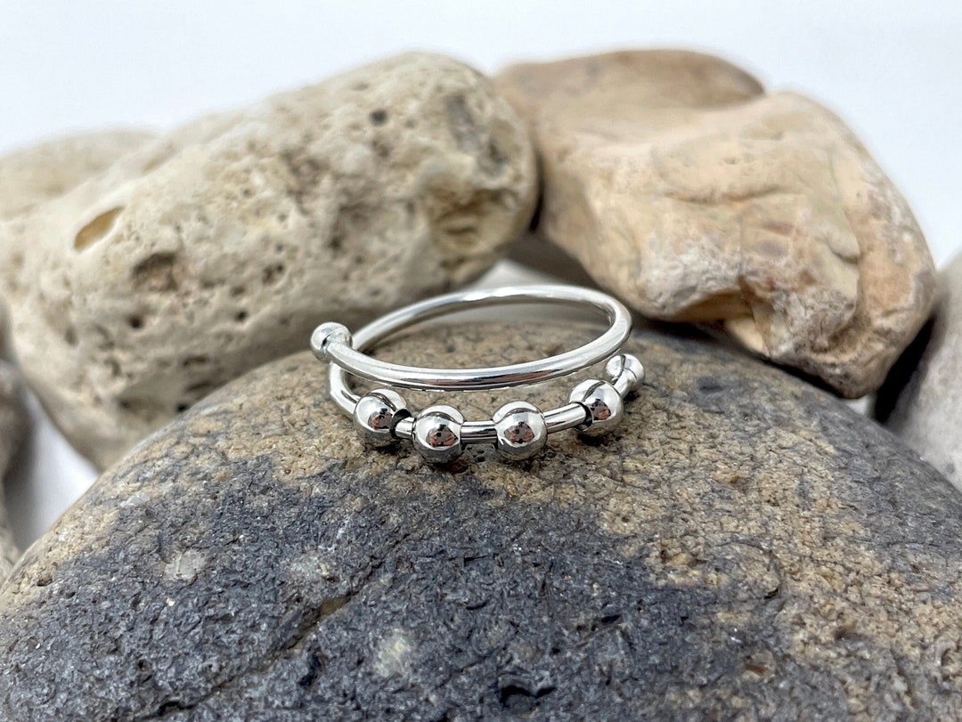 Stainless Steel Spinner Ring, Spinning Ring, Fidget Ring, Meditation ...