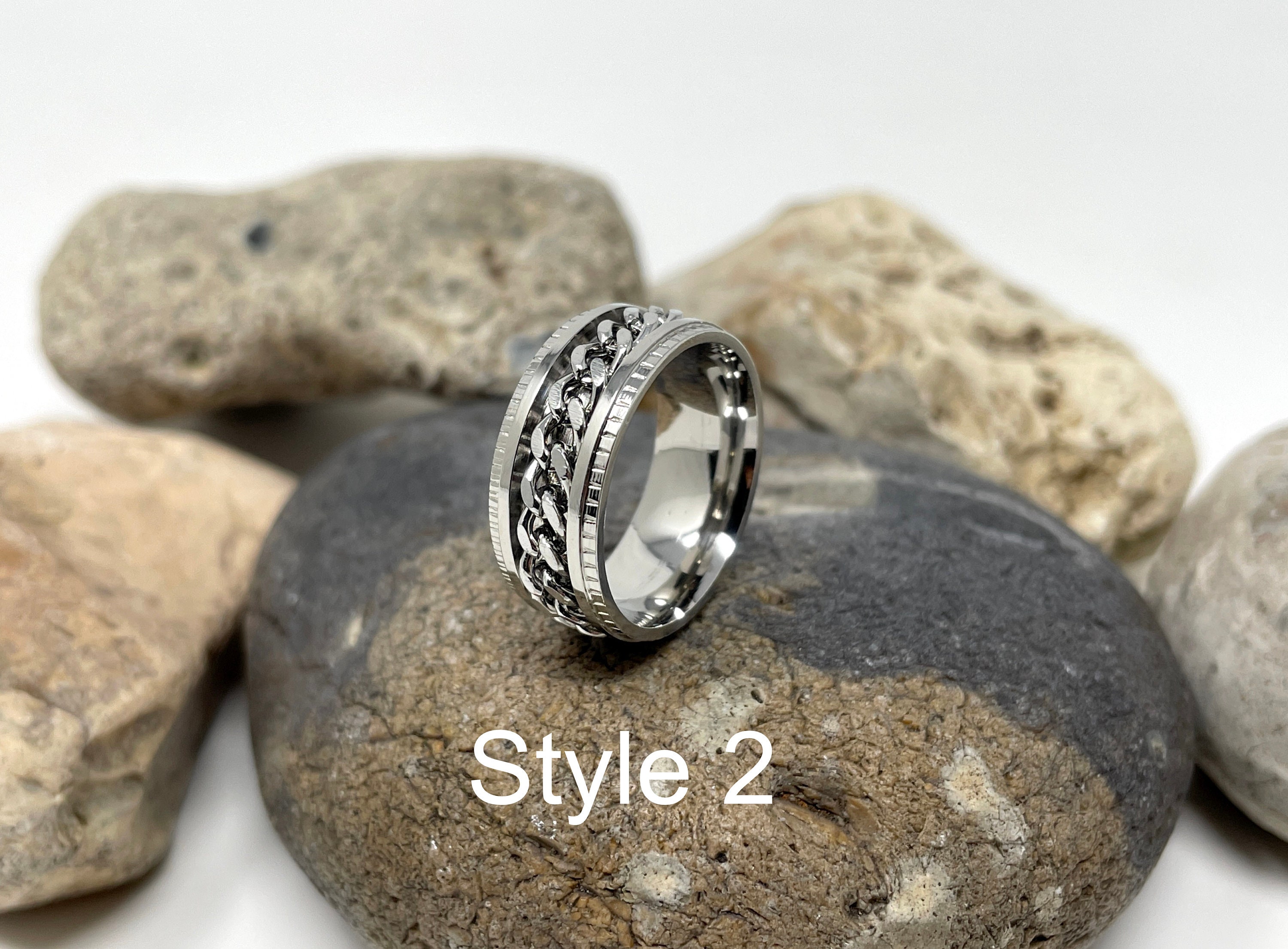 Stainless Steel Spinner Ring Spinning Ring Fidget Ring | Etsy