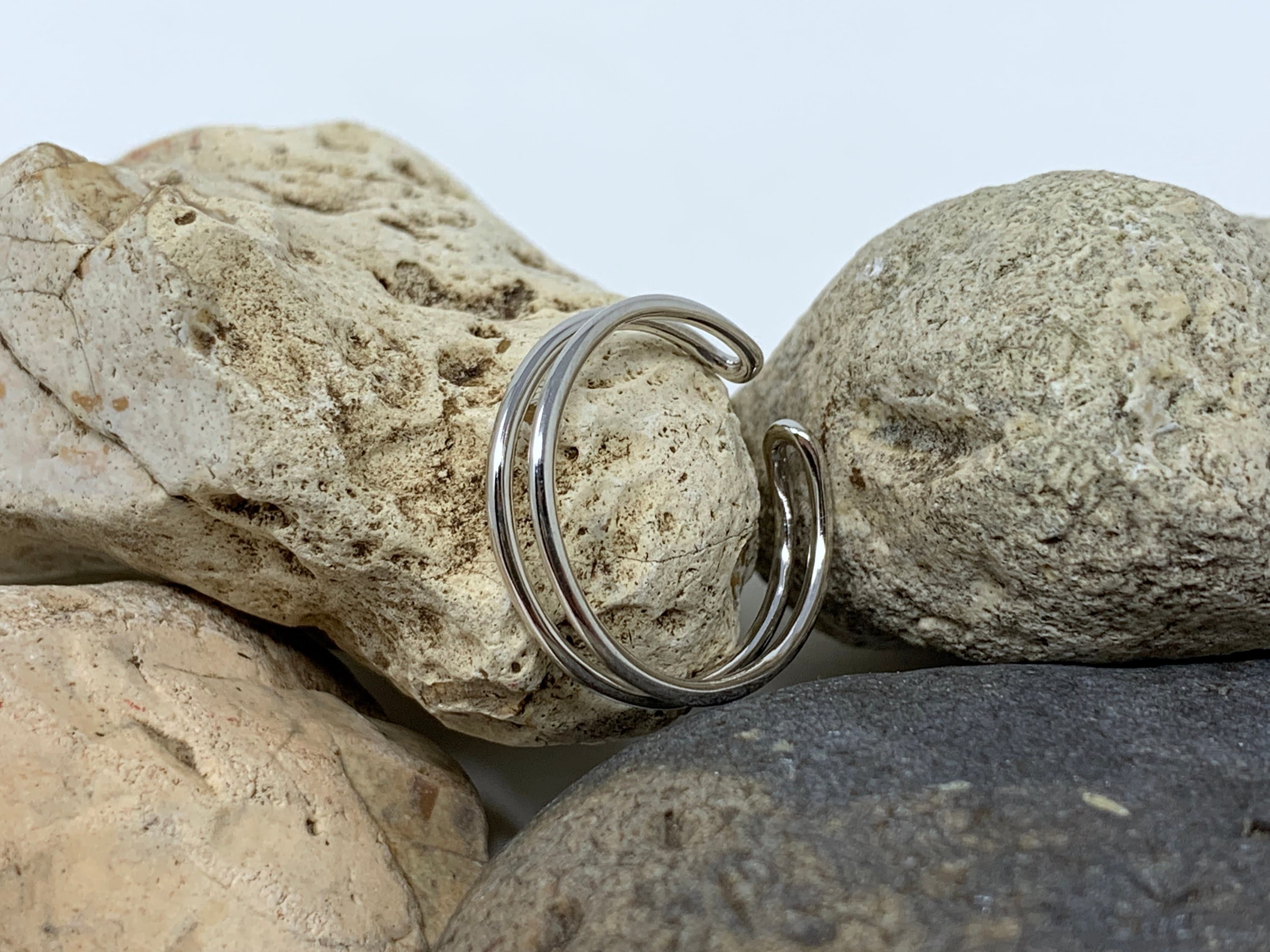 925 Sterling Silver Ring Minimalist Open Ring Adjustable | Etsy