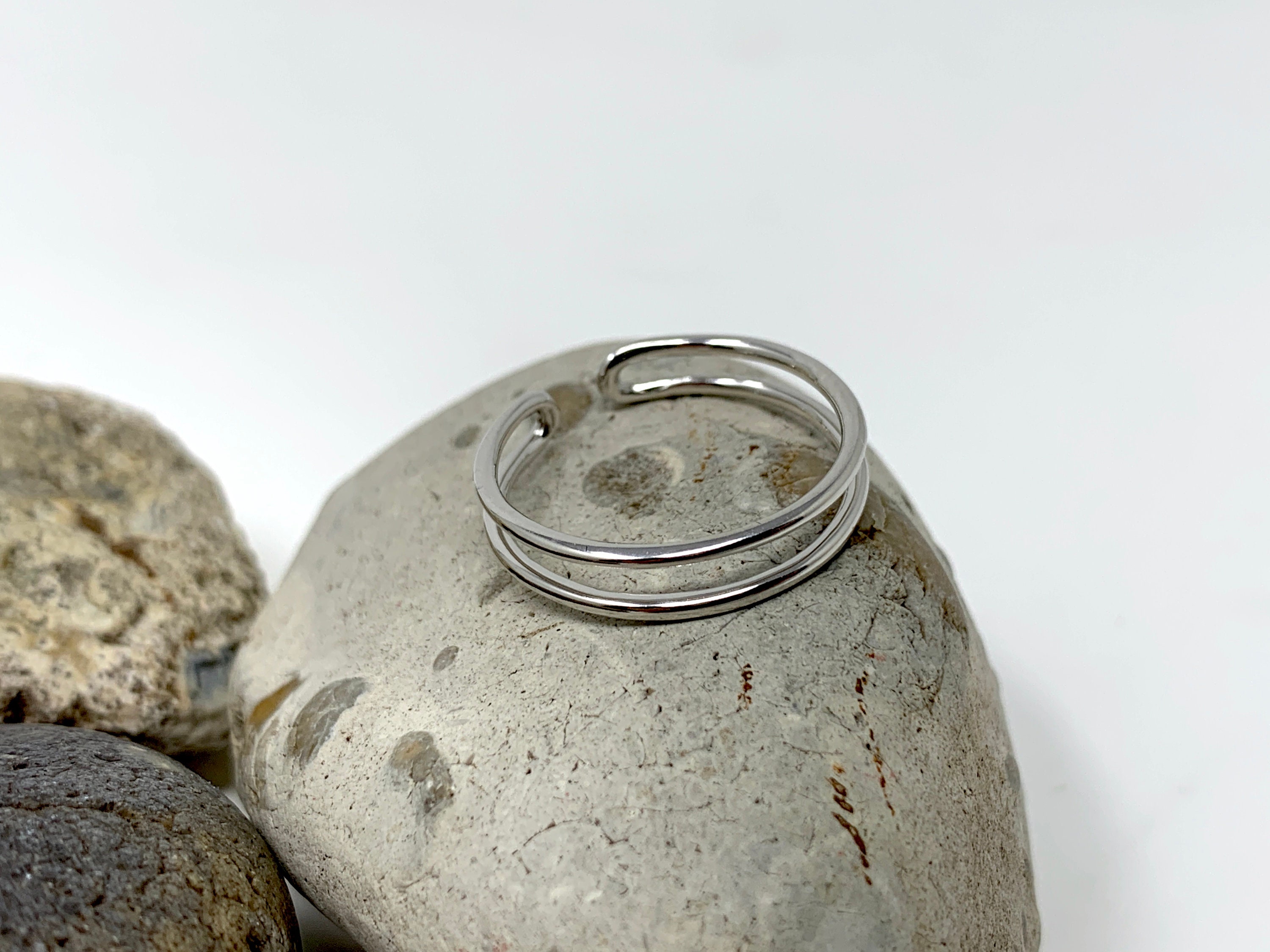 925 Sterling Silver Ring Minimalist Open Ring Adjustable | Etsy