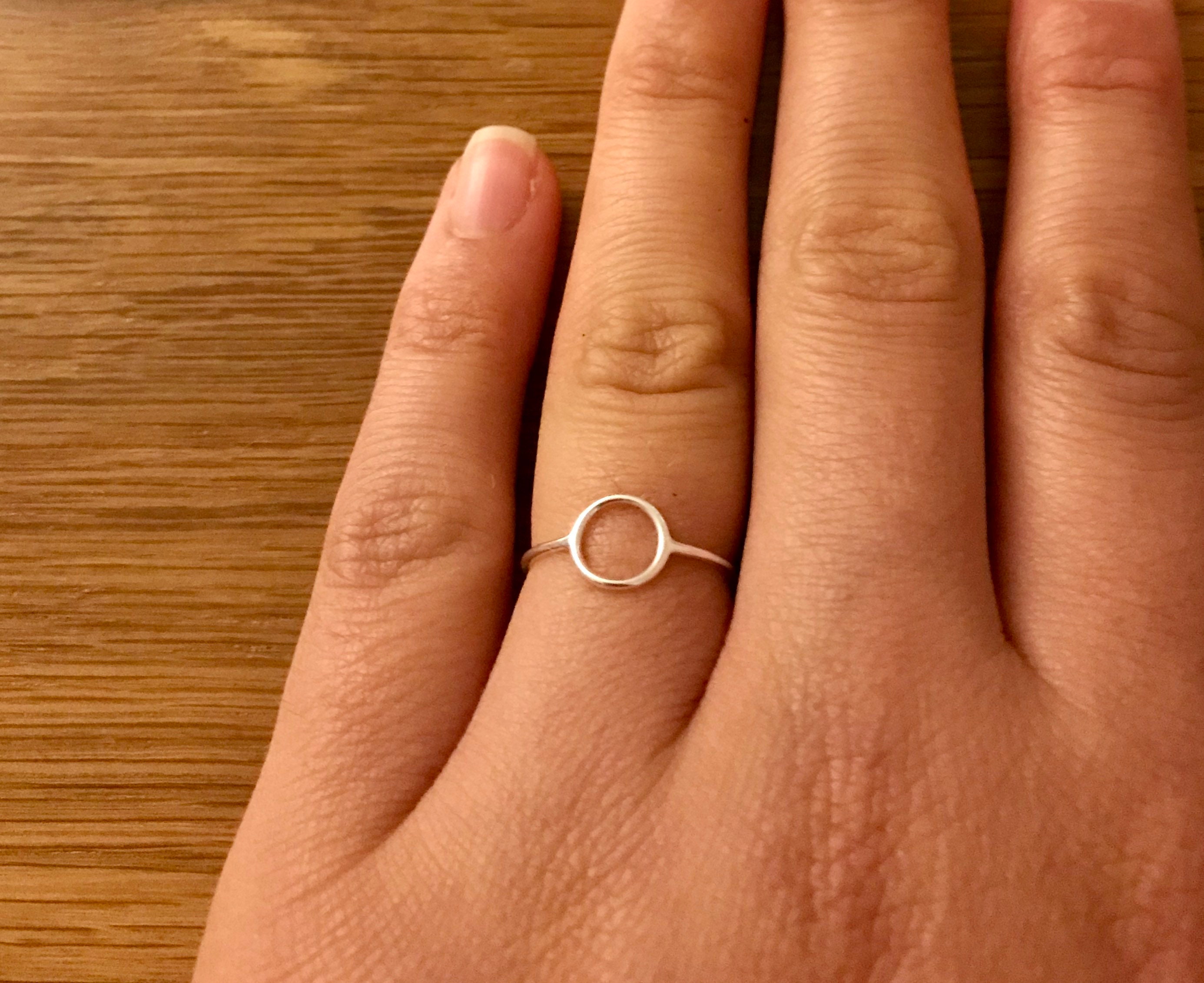 925 Sterling Silver Ring Circle Ring Band Adjustable Open | Etsy