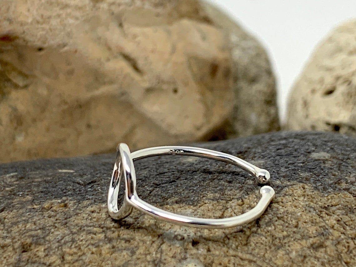 925 Sterling Silver Ring Circle Ring Band Adjustable Open | Etsy