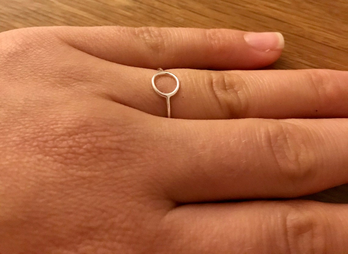 925 Sterling Silver Ring Circle Ring Band Adjustable Open | Etsy