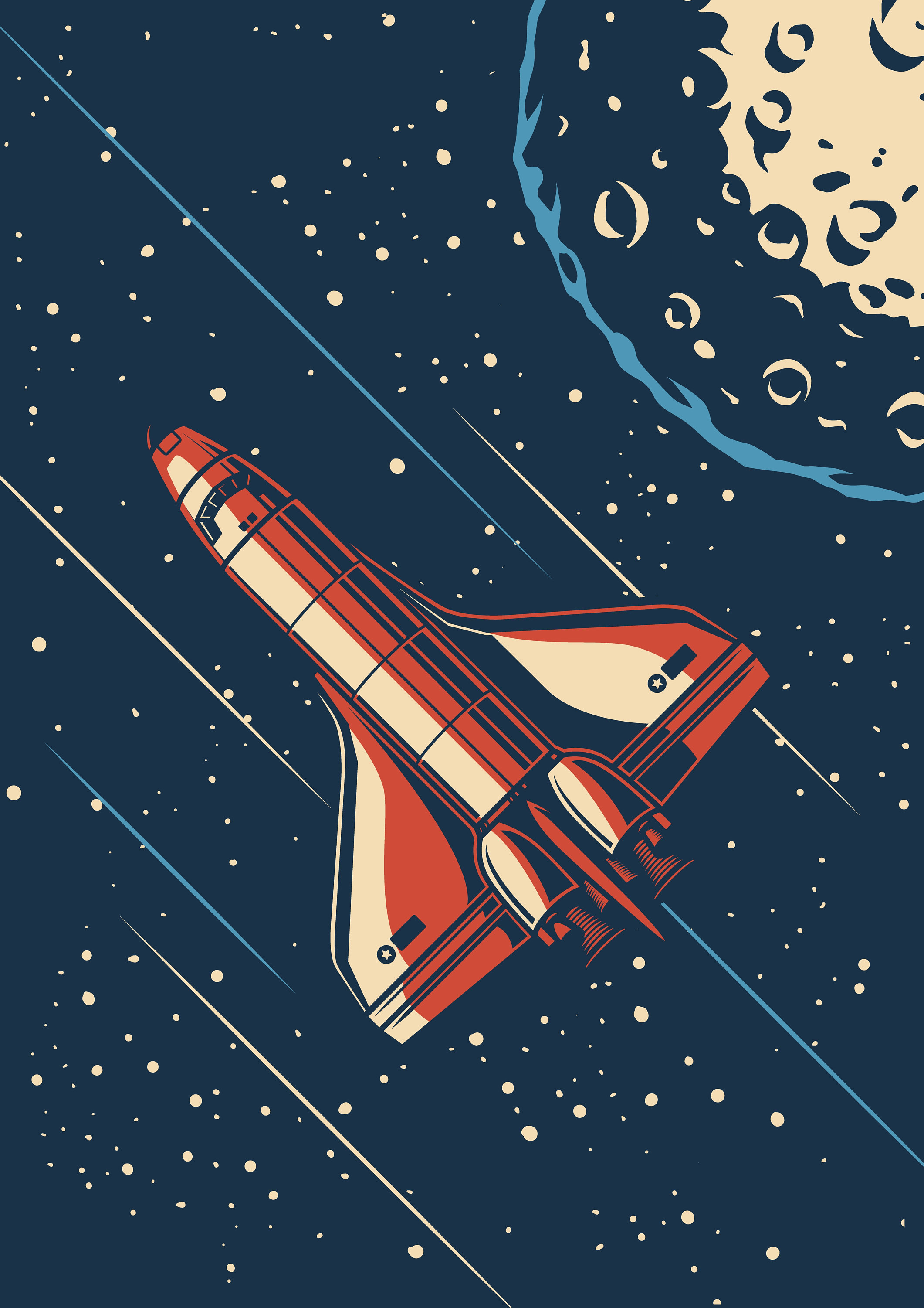 Art & Collectibles Digital Prints Solar System Space Rocket Poster ...