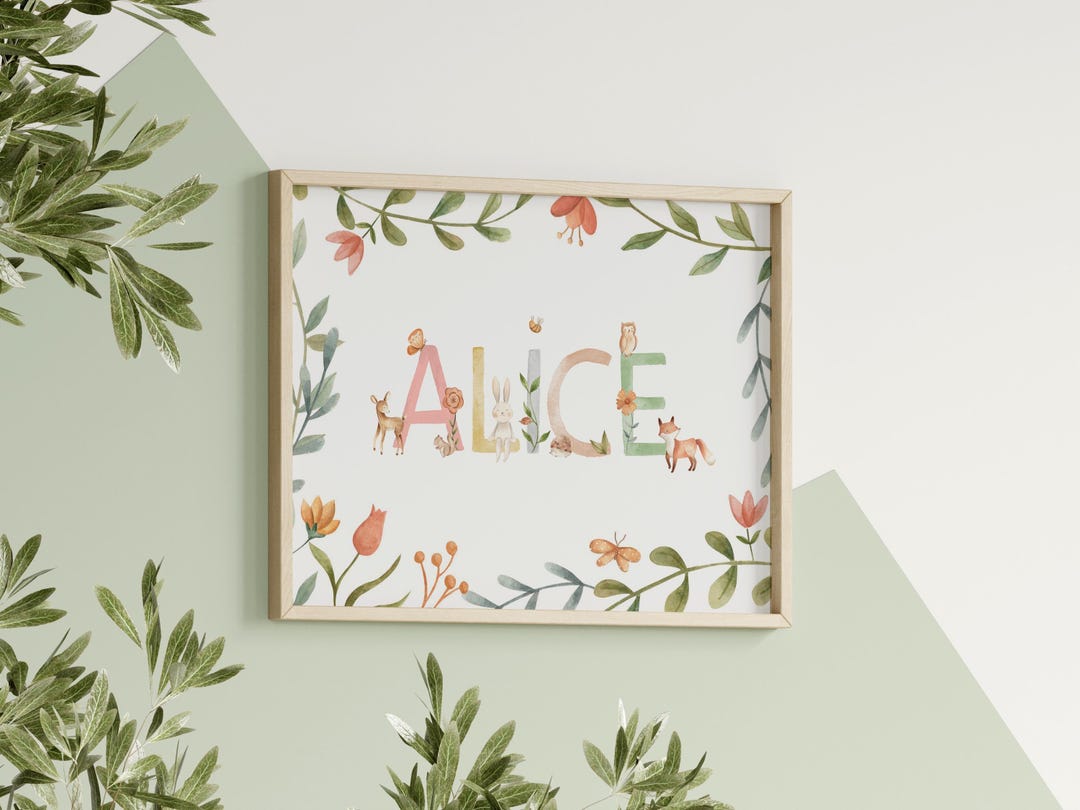 Personalised Name Print, New Baby Name Art, Nursery Decor, Baby Shower ...