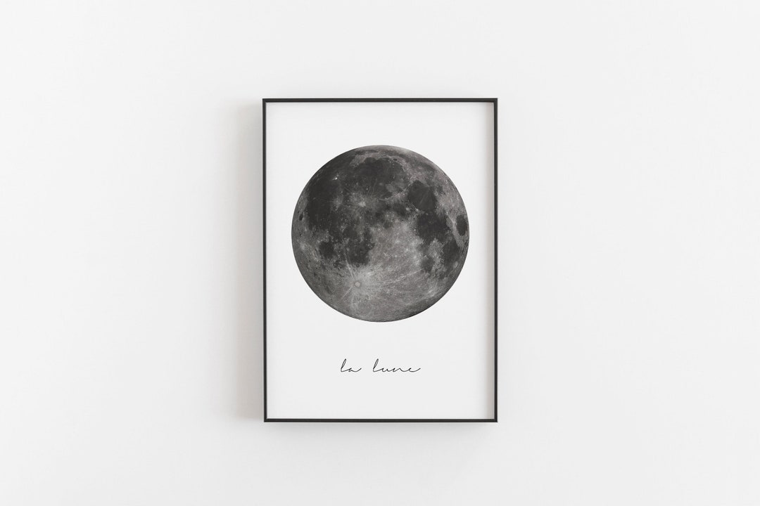 La Lune Print, Modern Moon Wall Art, Home Decor, Home Prints, La Lune ...