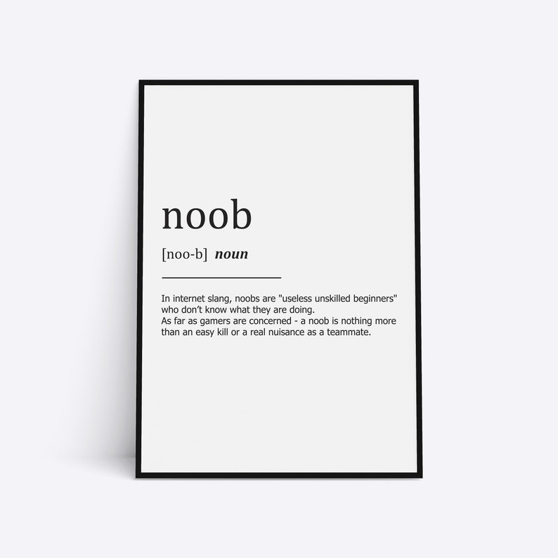 Noob Definition Print Home Print Home Decor Home Prints | Etsy