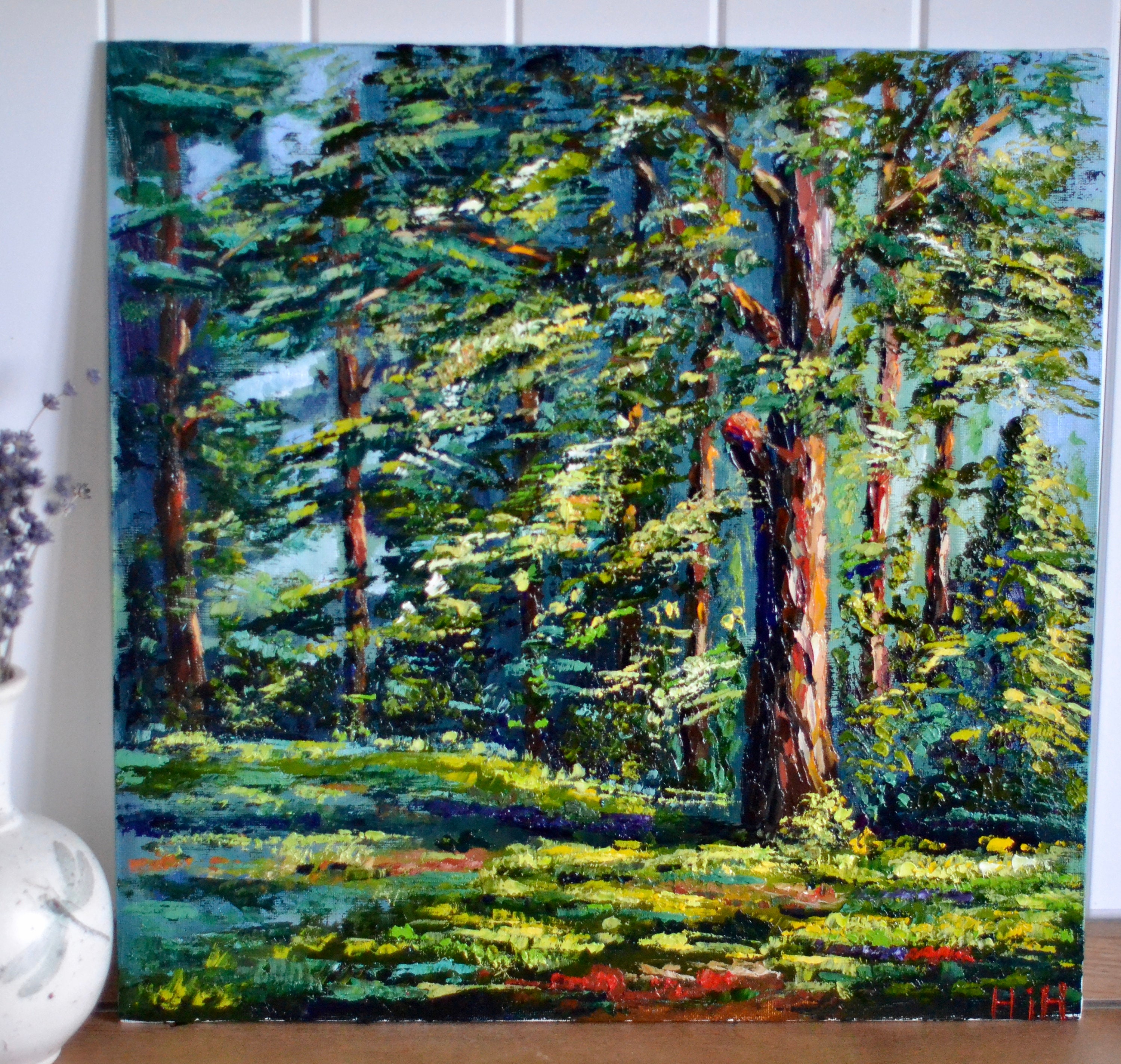 Forest Oil Painting Original Art Tree Painting Impasto | Etsy