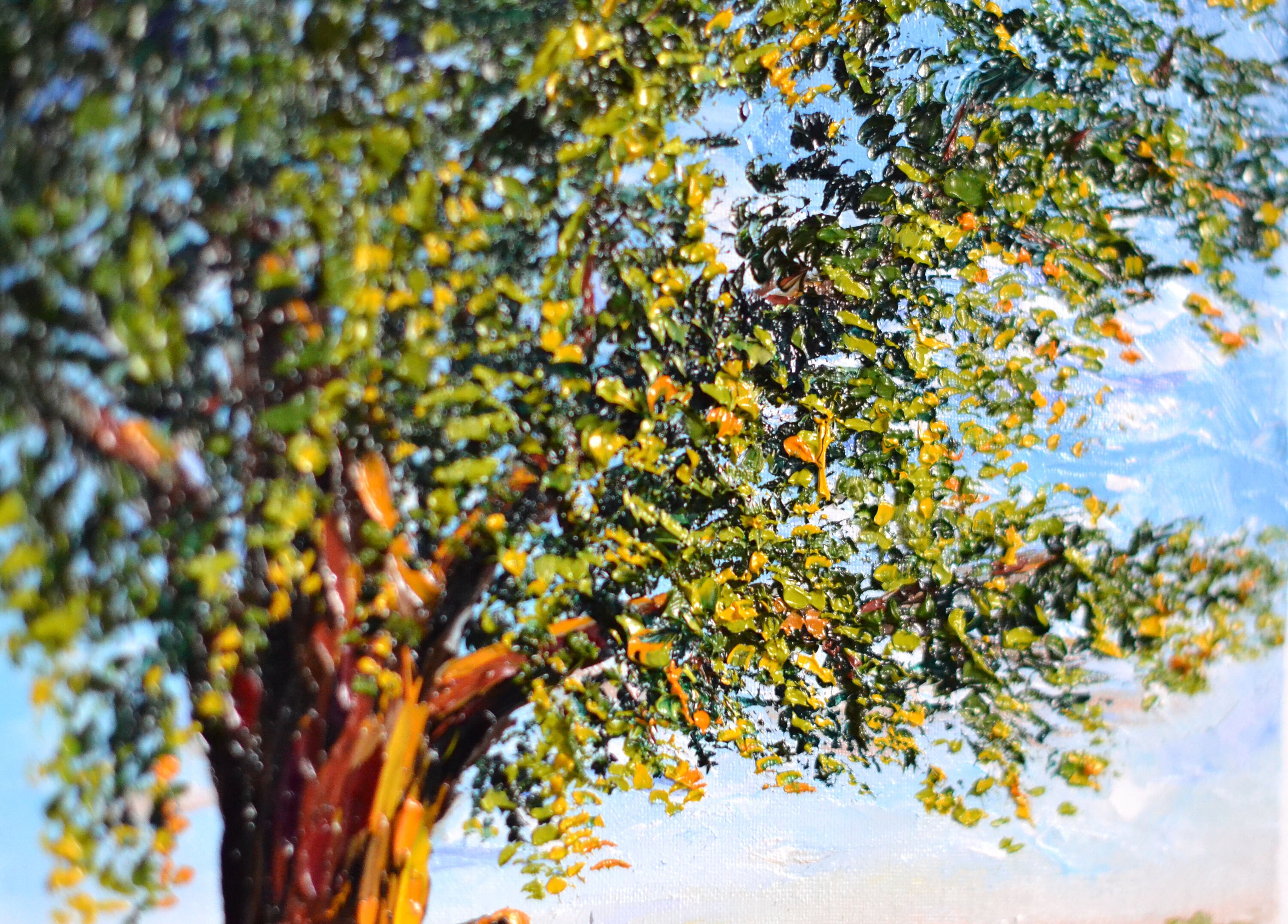 Tree Painting Original Art Colorful Tree Painting Landscape | Etsy