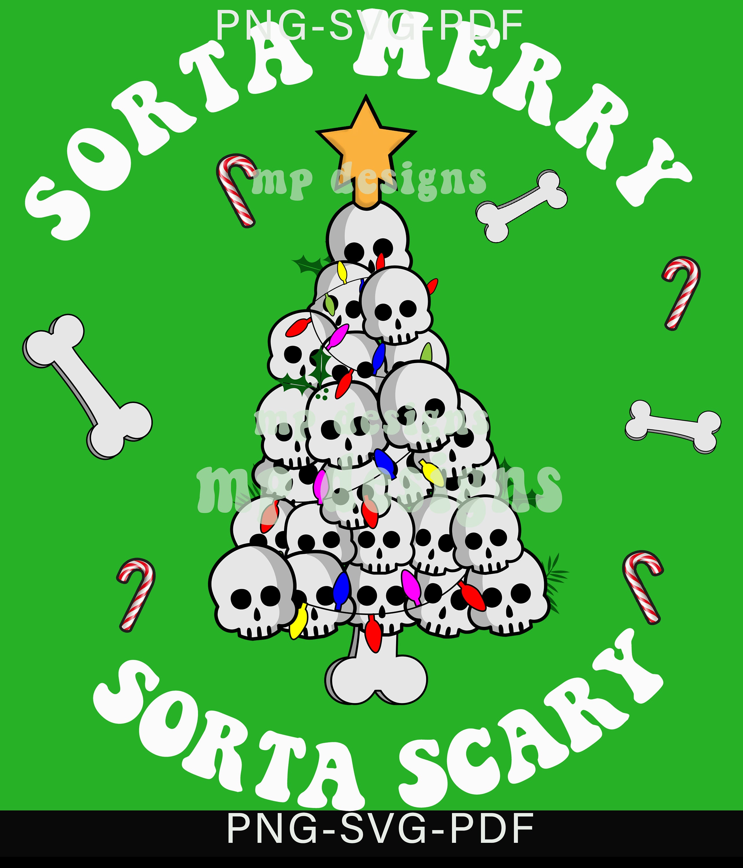Sorta Merry Sorta Scary Digital Clipart File - Etsy