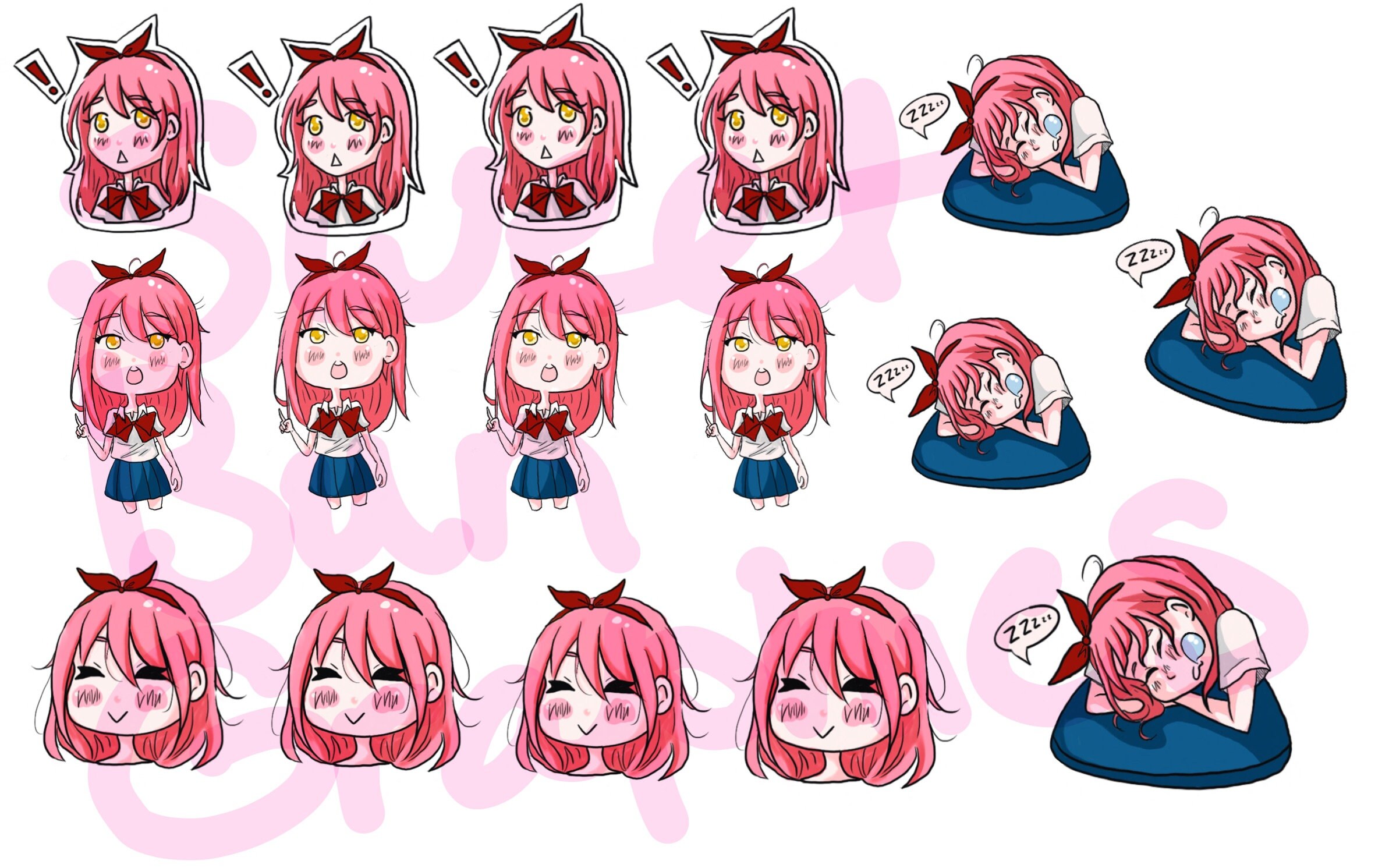 Kawaii Adorable Cute Anime Girl Digital Pdf Stickers for Goodnotes ...