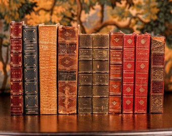 Leather Spine Books - Etsy