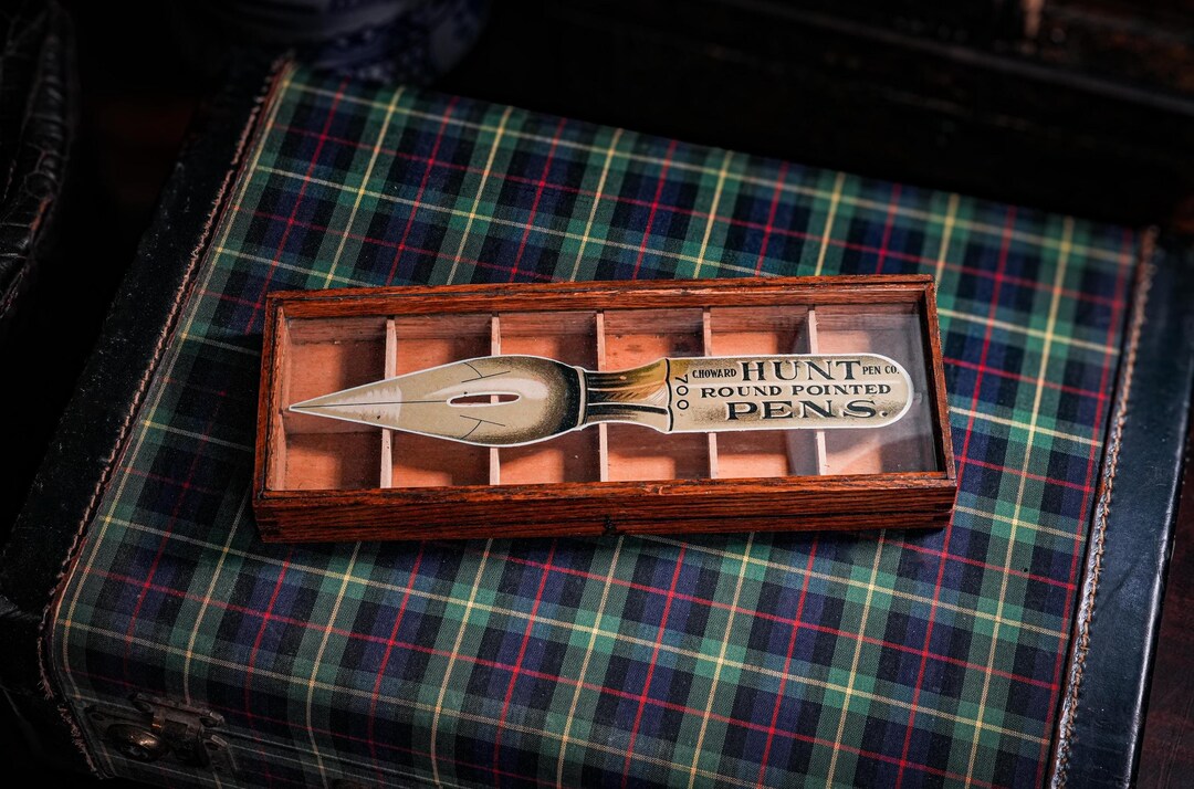 Rare C. Howard Hunt Pen Company Antique Counter Store Display Case ...