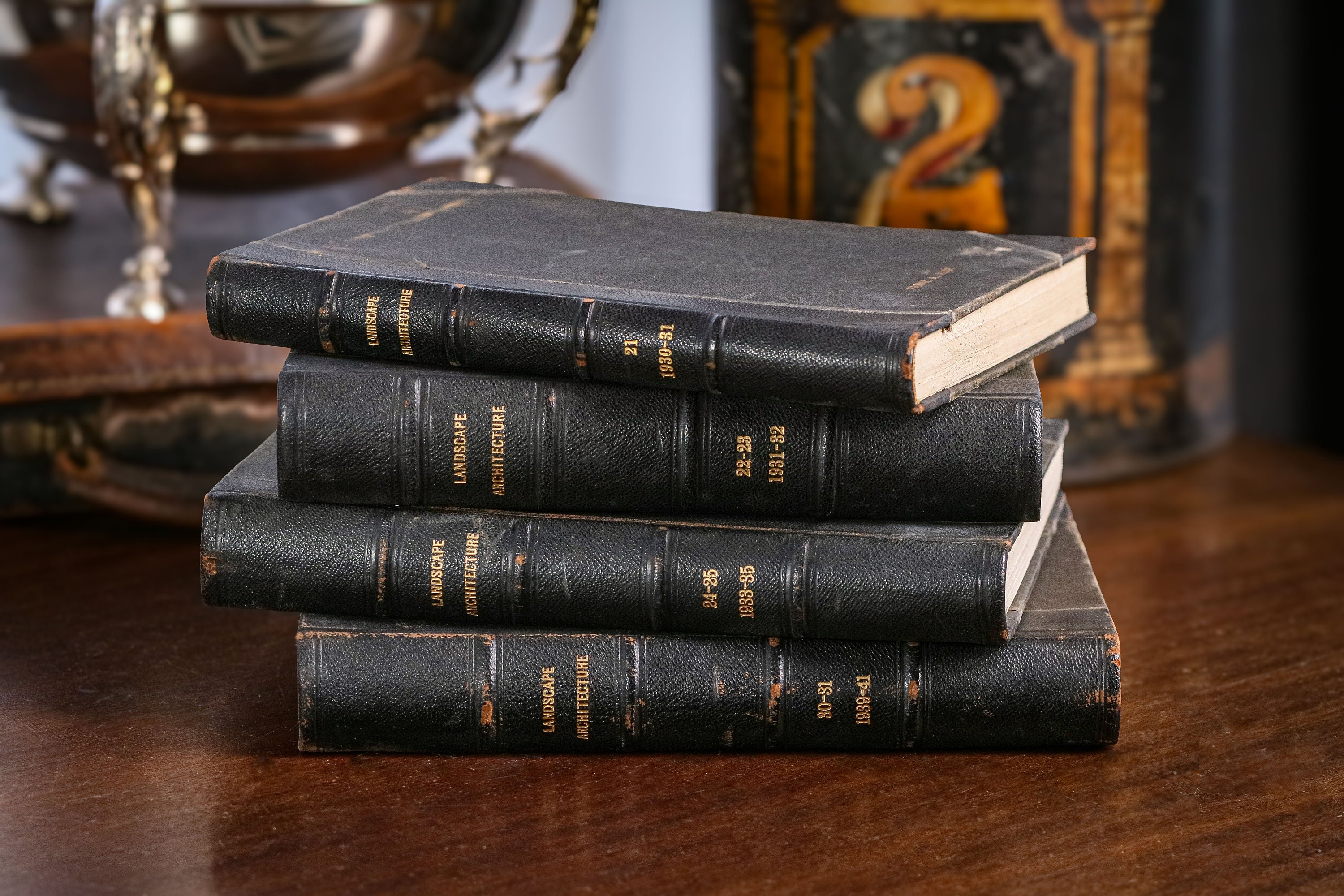 Rare Landscape Architecture Magazines Leather Bound Spine Antique Books ...