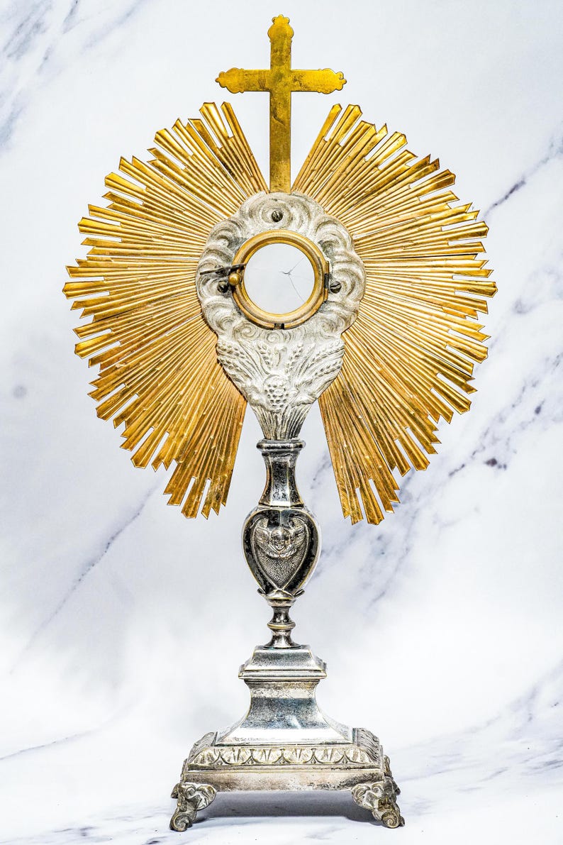 Stunning French Antique Catholic Christianity Monstrance With Brass ...