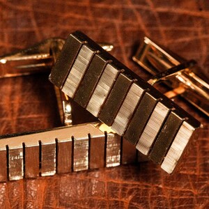 Solid 14k Gold Vintage Mid Century Modern Bar Cufflinks - Etsy