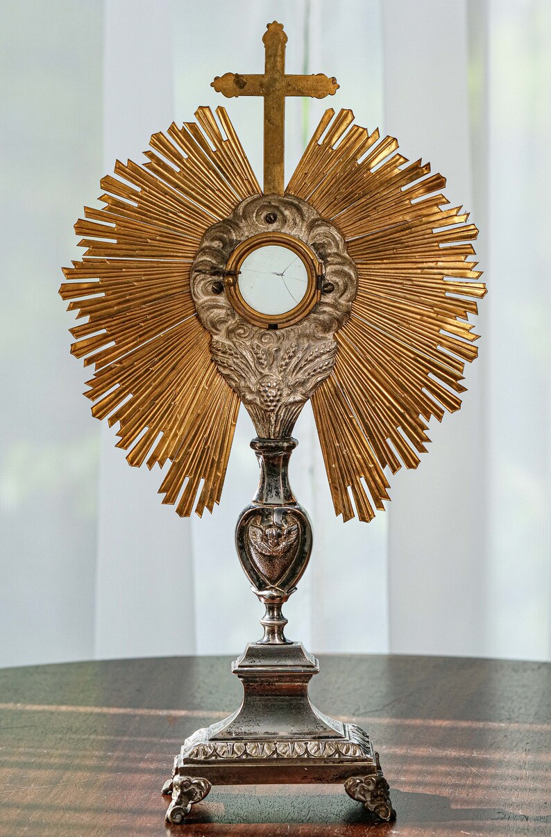 Stunning French Antique Catholic Christianity Monstrance With Brass ...