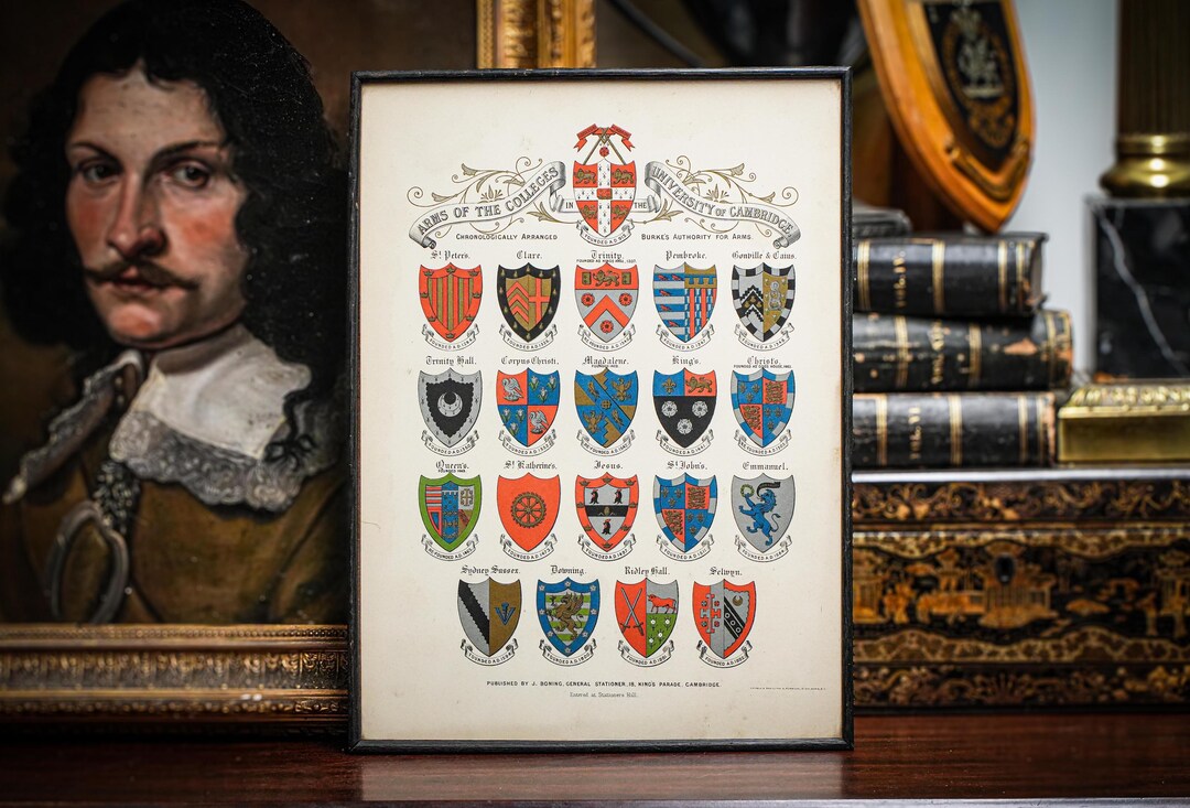 Preppy Ivy Style Coat of Arms Crests University of Cambridge Antique ...