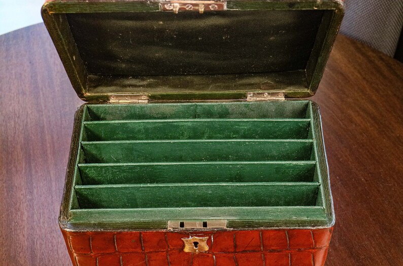 Exceptional Quality Antique Leather Victorian Desk Letter Box Home ...