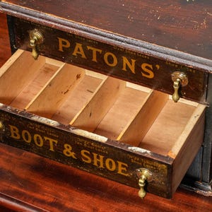 Rare Antique Wood Paton's Boot and Shoe Laces Advertising Drawer ...
