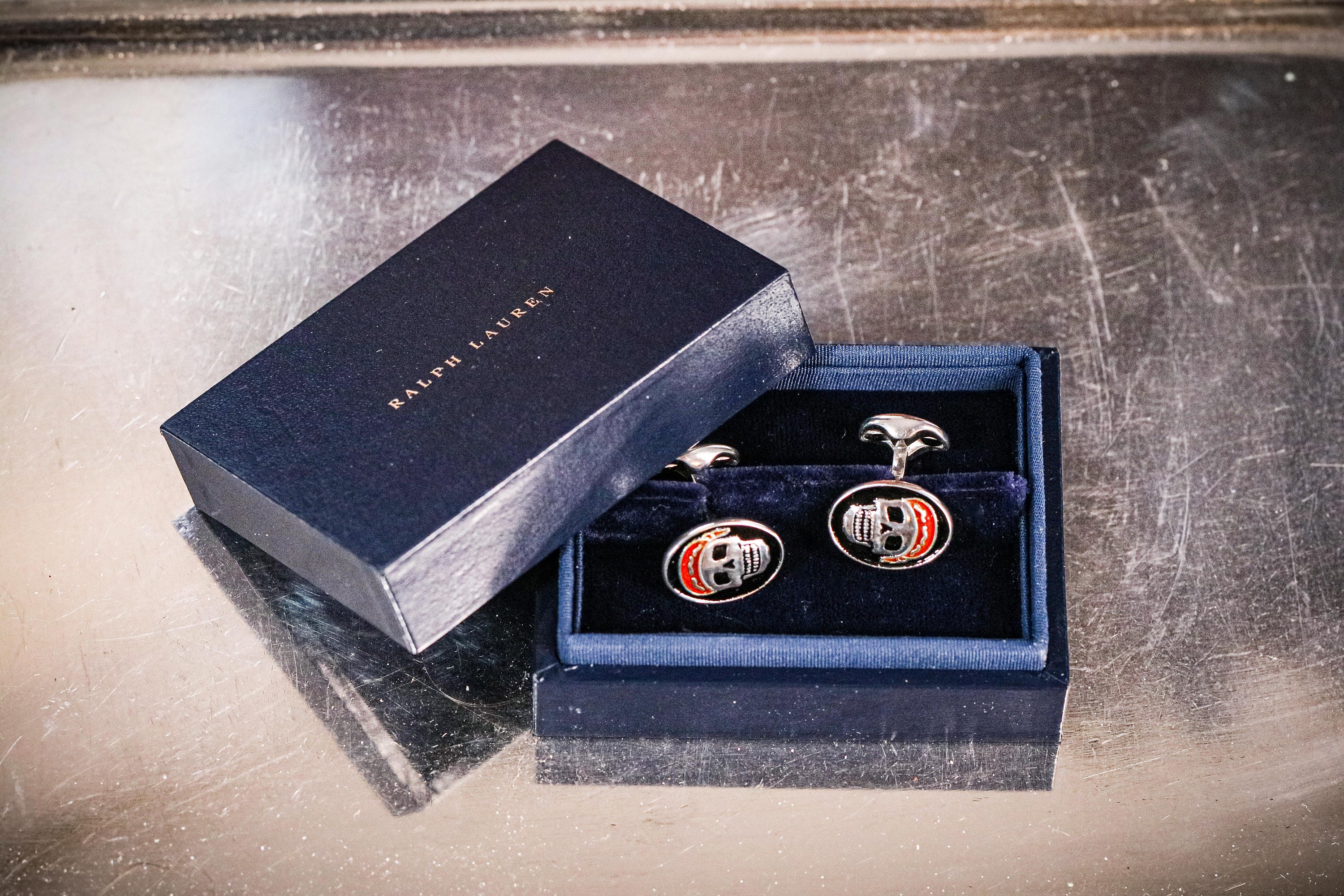 Handsome Sterling Silver Ralph Lauren Purple Label Skull Pirate Theme Cufflinks Groom Gift - Etsy