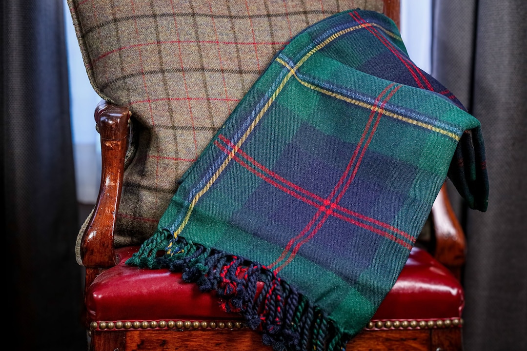 Signature Ralph Lauren Bright Plaid Tartan Wool Linen Luxury Throw ...