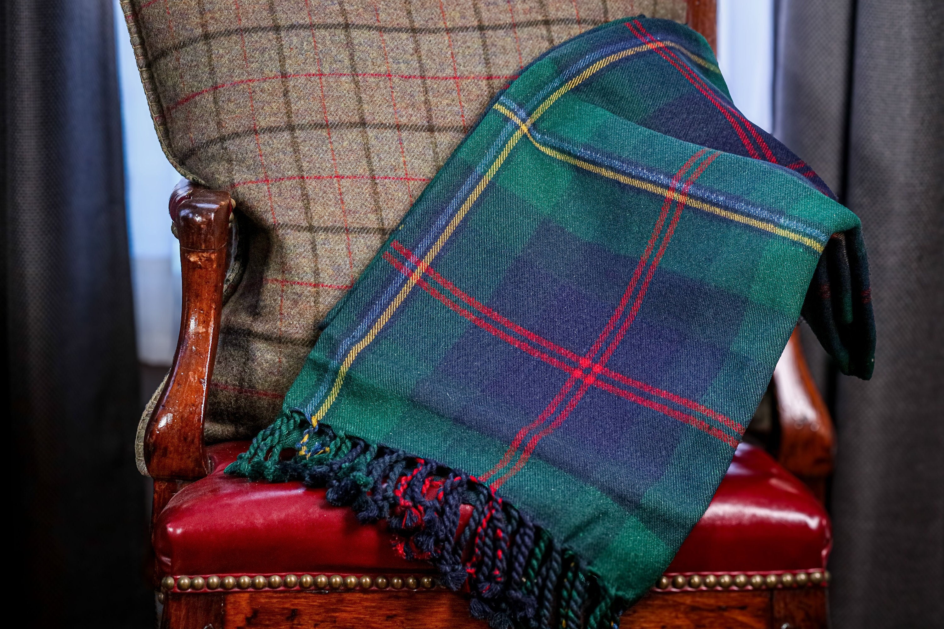 Signature Ralph Lauren Bright Plaid Tartan Wool Linen Luxury Throw ...