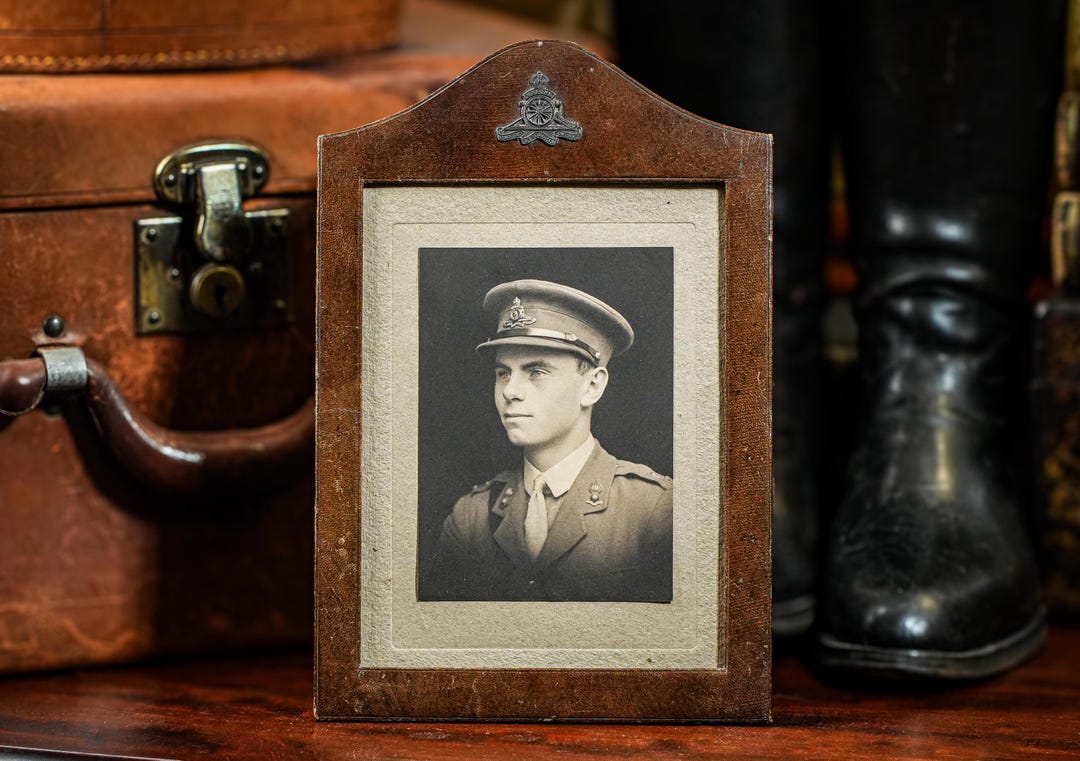 Captivating Original World War I Antique Leather Framed Studio ...