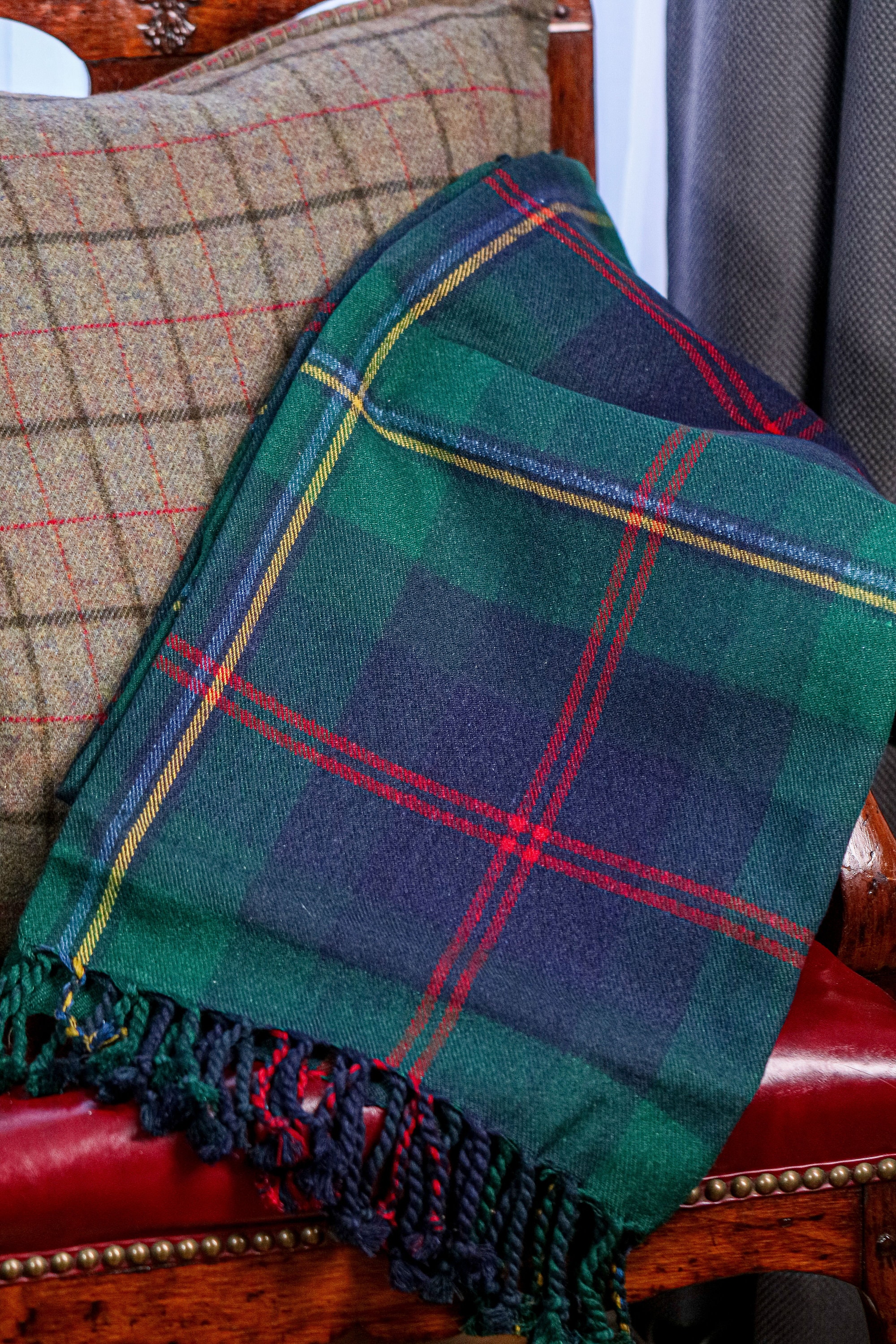 Signature Ralph Lauren Bright Plaid Tartan Wool Linen Luxury Throw ...