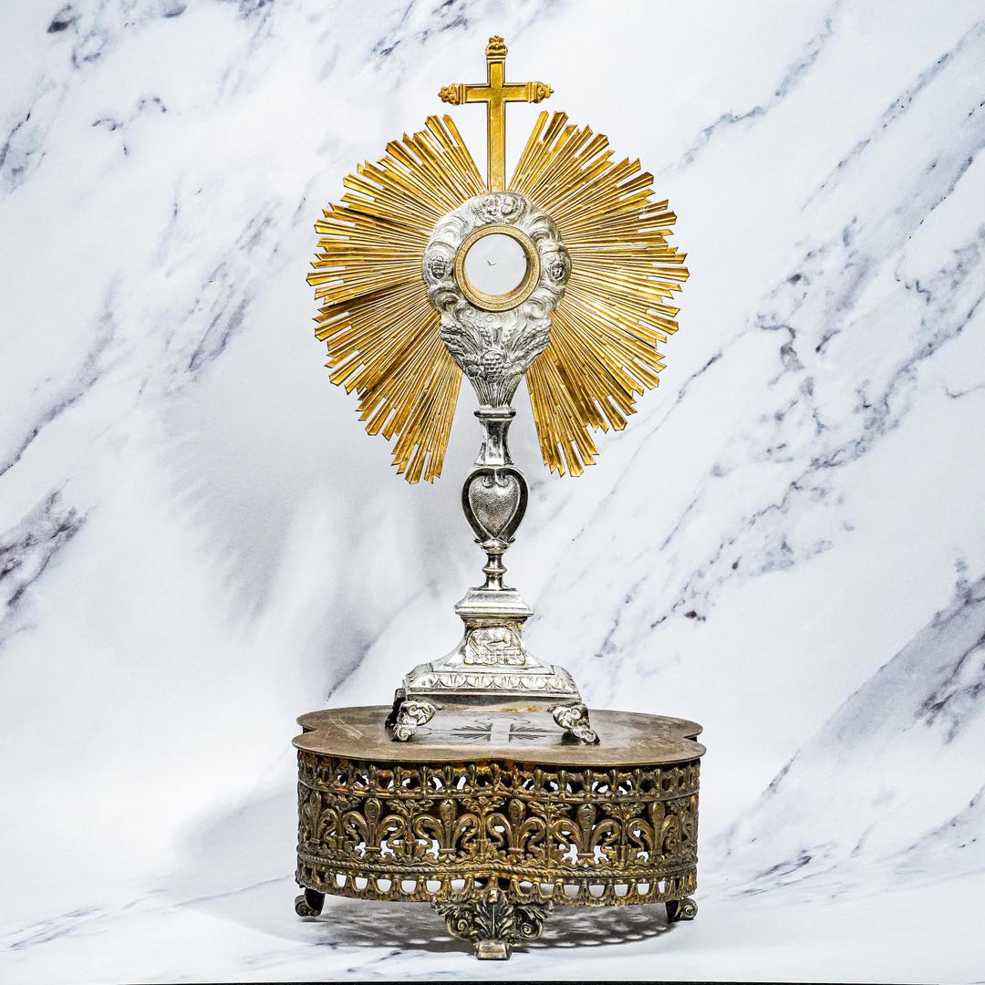 Stunning French Antique Catholic Christianity Monstrance With Brass ...