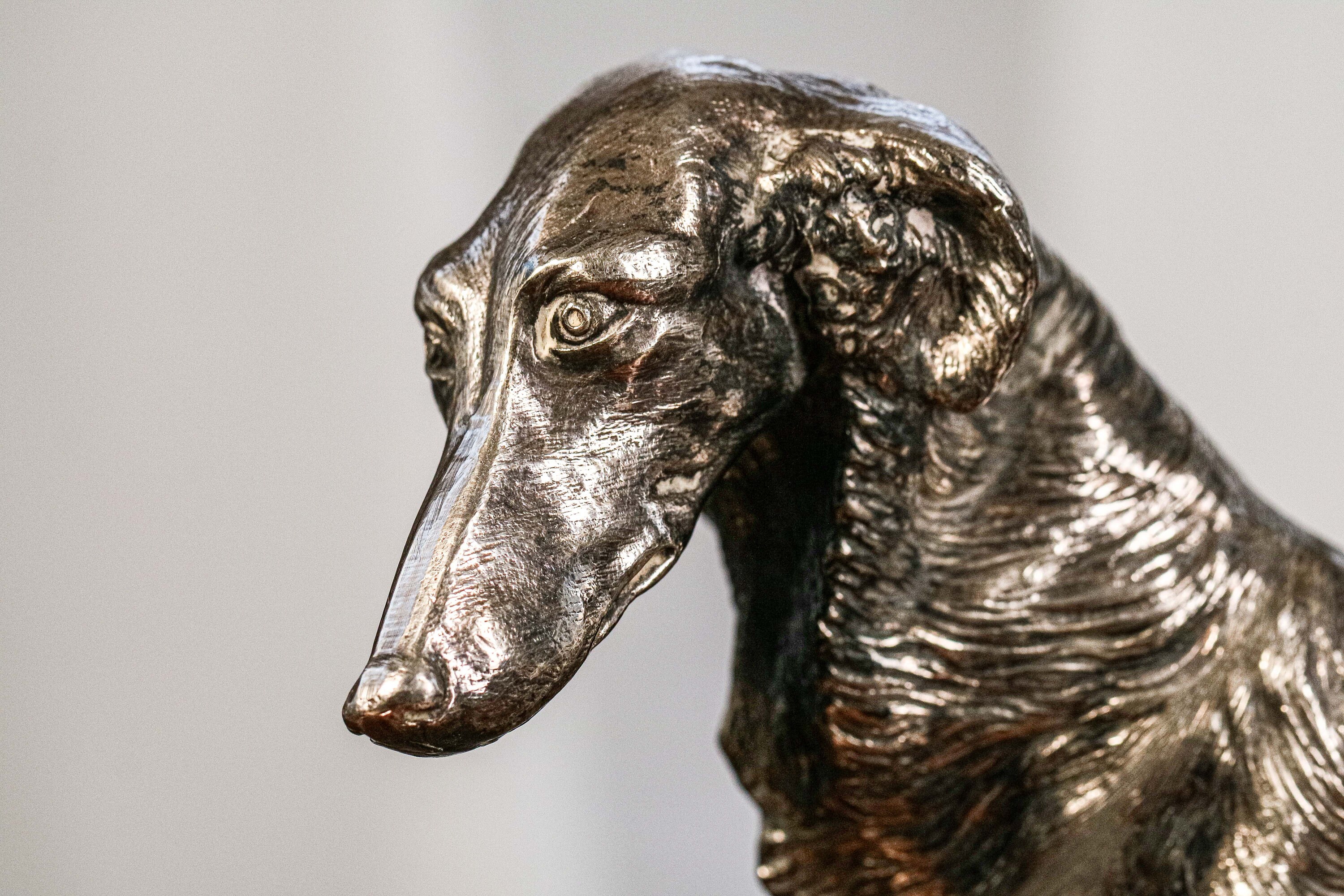 Rare Huge Borzoi Russian Wolfhound Dog Antique Jennings Brothers ...