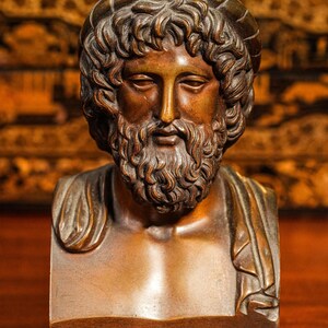 Incredible Antique French Grand Tour Bronze Greek God Bust Statue ...