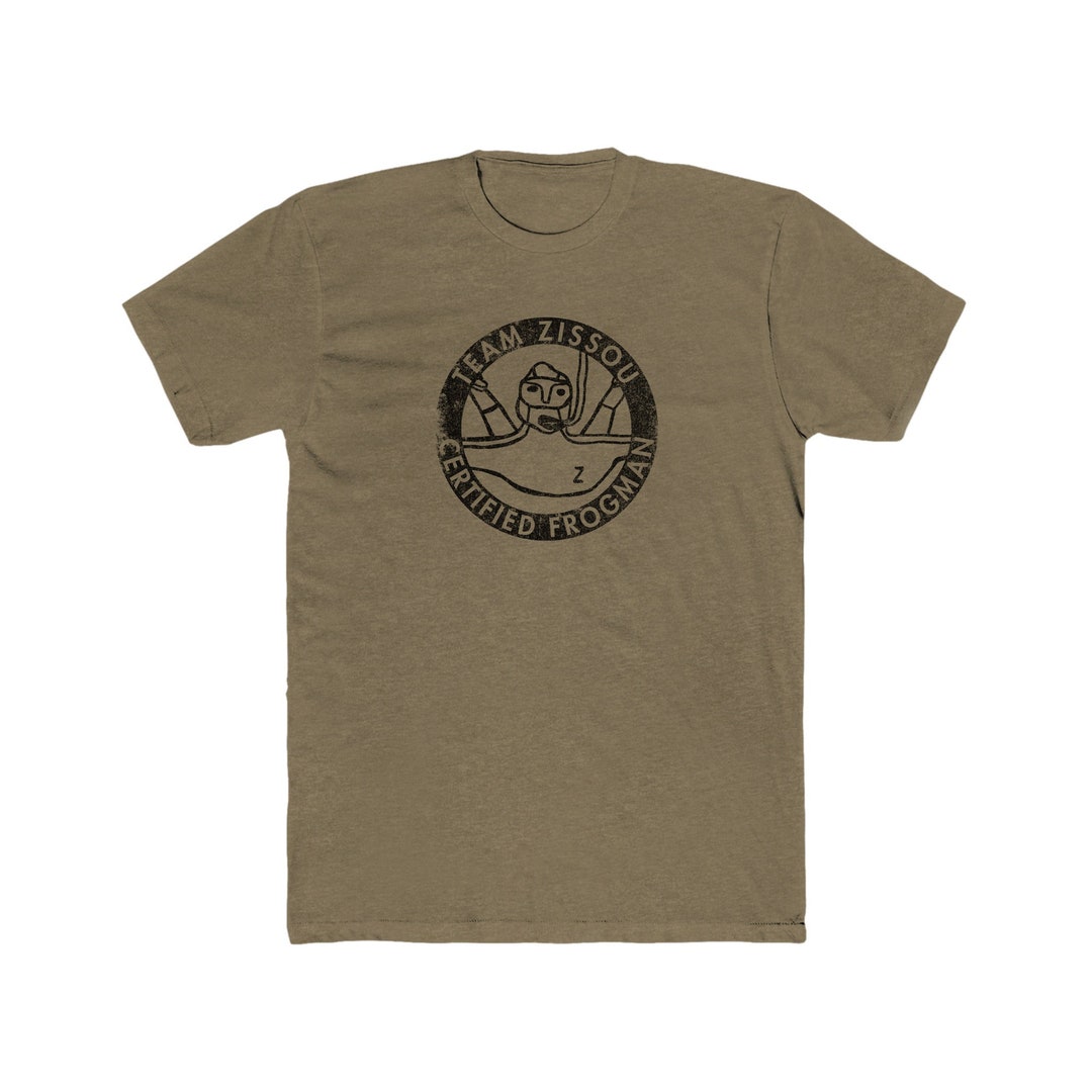 Team Zissou Certified Frogman "vintage Look" T-shirt - Heathered 50/50 ...