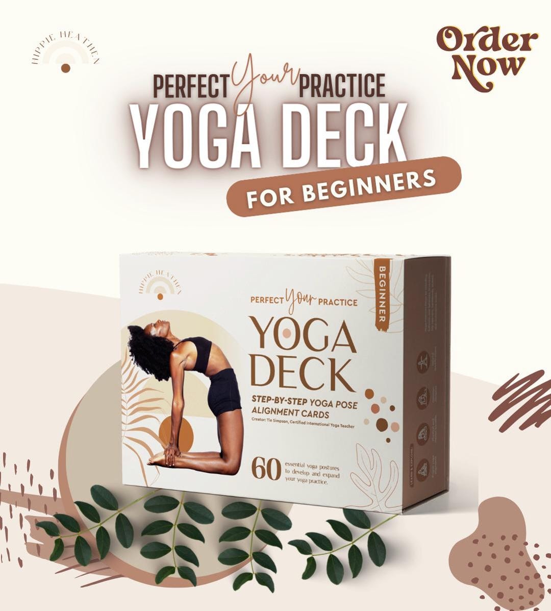 60ct Beginner Yoga Pose Cards, Yoga Tutorials Deck for Beginners and ...