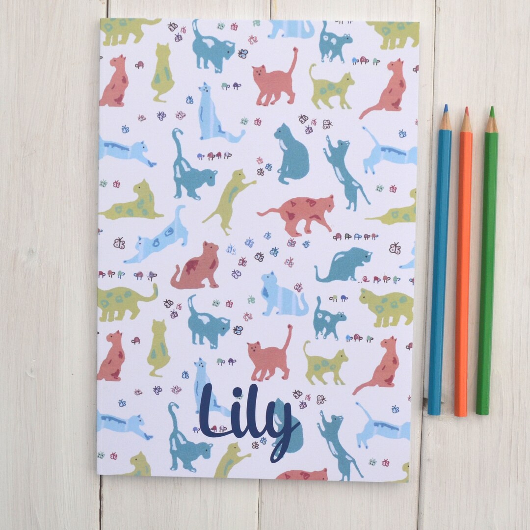 Personalized Cats Notebook: Recycled A4 Sketchbook, Cat Lover Gift - Etsy