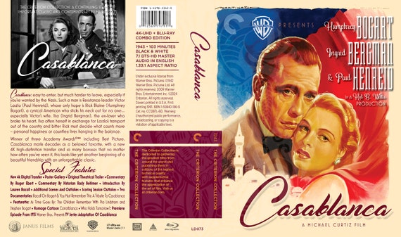 Casablanca Fake Criterion Cover For The Cc Laserdisc Etsy