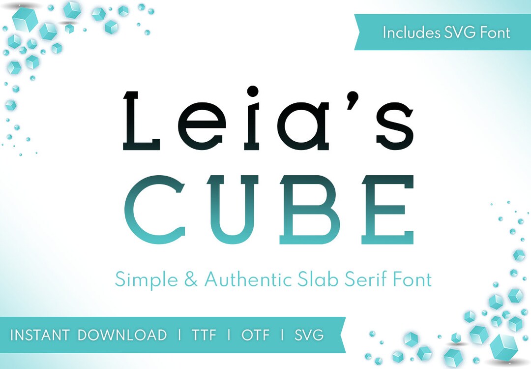 Leia's Cube | Simple & Authentic Slab Serif Font. Etsy Exclusive ...