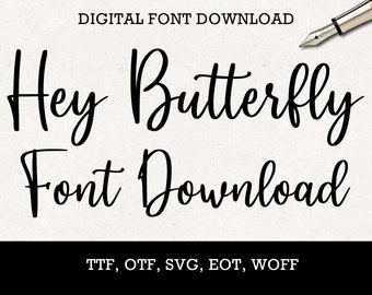 Hey Butterfly Font - Etsy