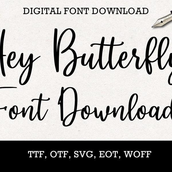 Butterfly Font Svg - Etsy
