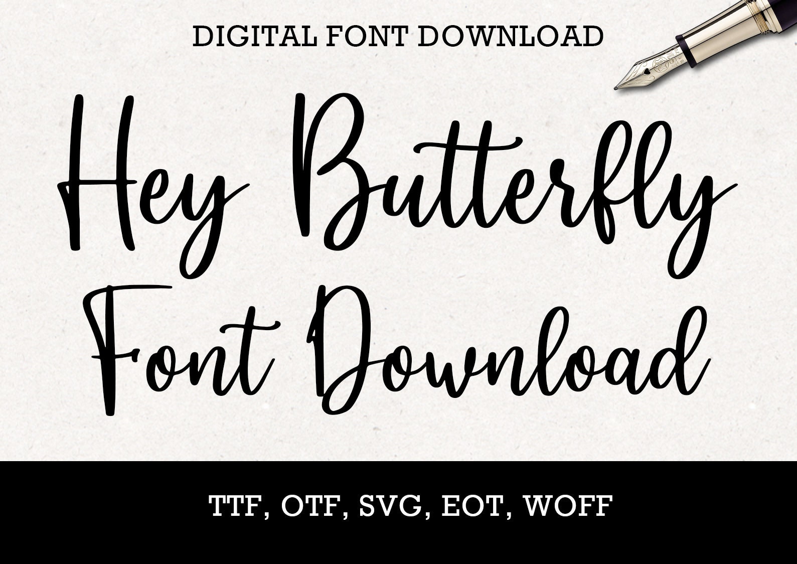 Hey Butterfly - Custom Digital Font for Cricut, Silhouette, Autocad ...