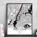 Where We Met Map Poster, Anniversary Gift, Love Map, Wo Alles Begann ...